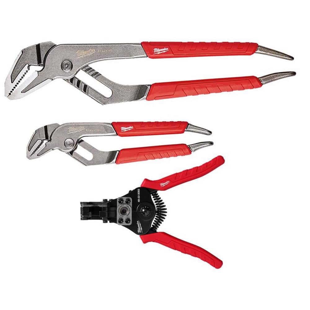 Milwaukee 6 in. and 10 in. Straight-Jaw Pliers Set with Automatic Wire ...