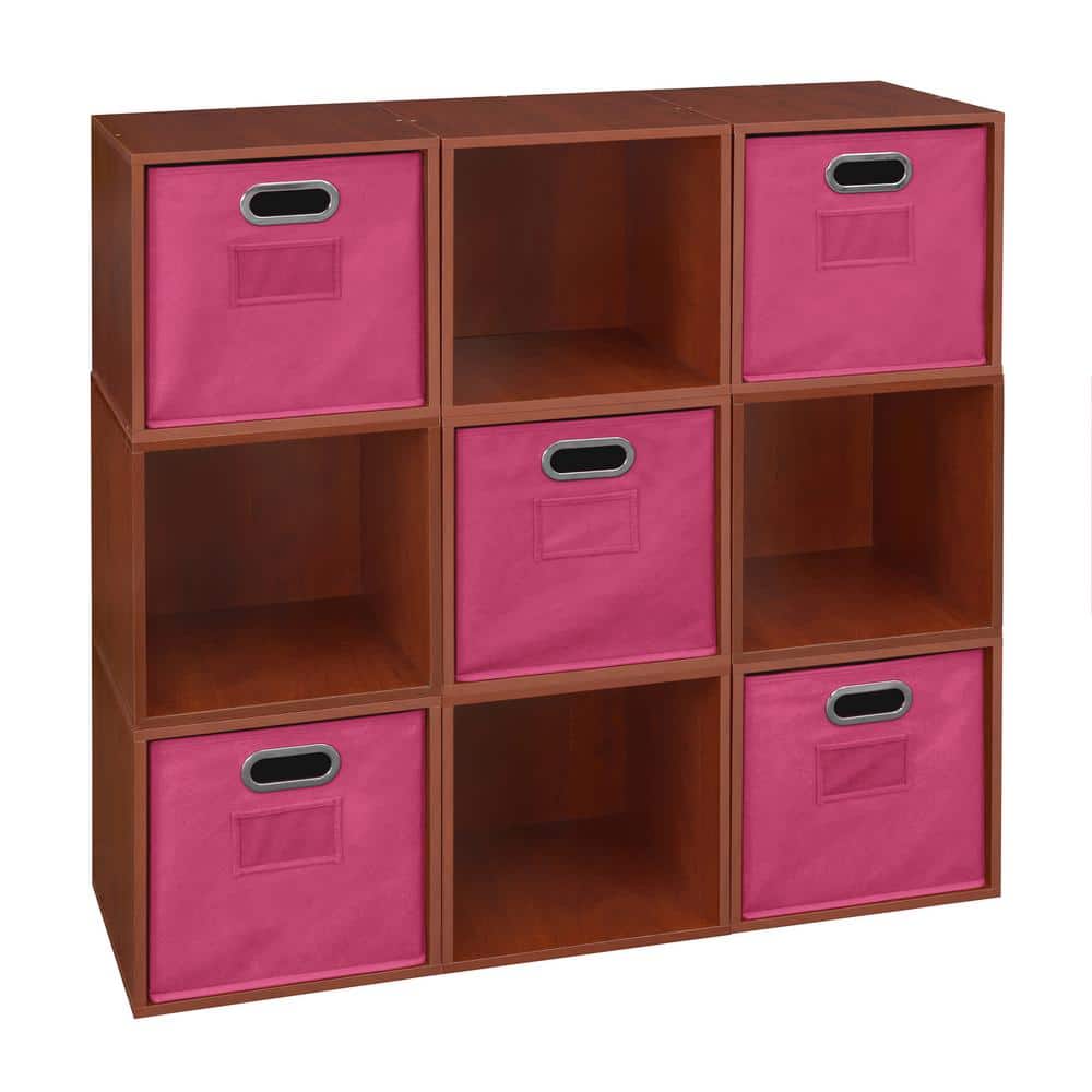 Niche 39 in. H x 39 in. W x 13 in. D Wood 9- Cube Organizer ...