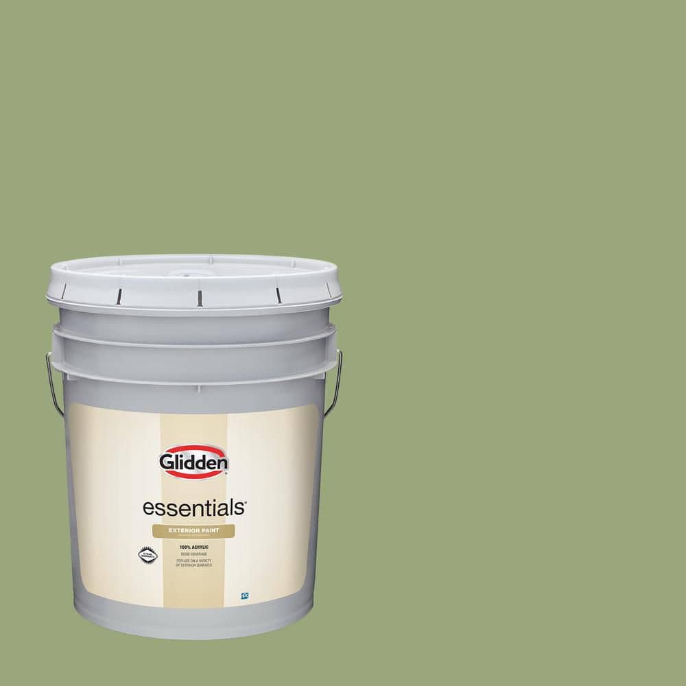 Glidden Essentials 5 gal. PPG1121-5 Guacamole Satin Exterior Paint ...
