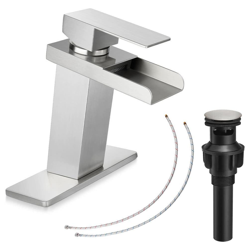 MTTCLE Single Handle Waterfall Spout Single Hole Bathroom Faucet with ...