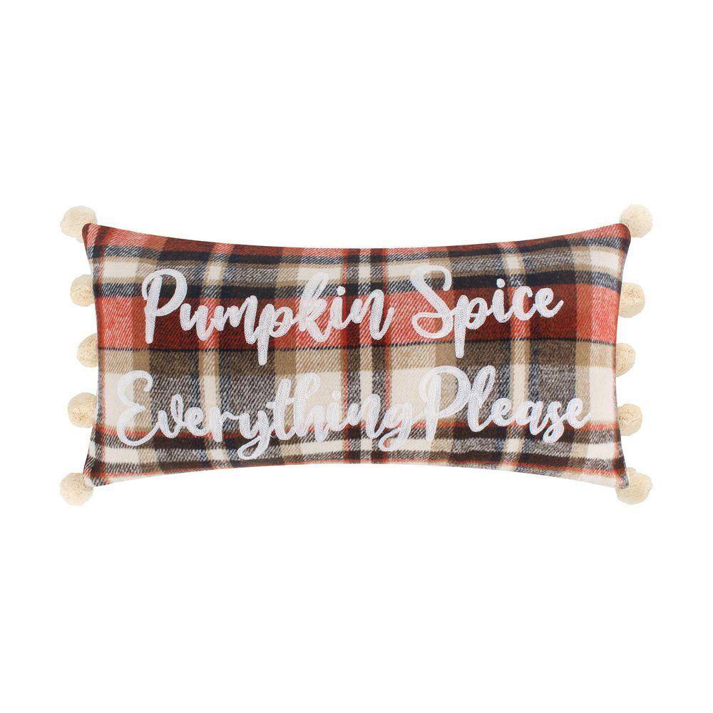 LEVTEX HOME Mills Waffle Orange Pumpkin Spice Embroidered with Side Pom ...