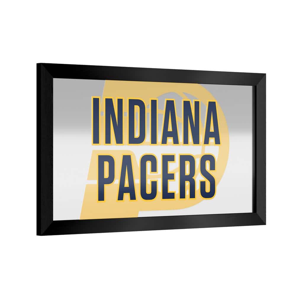Indiana Pacers Fade 26 in. W x 15 in. H Wood Black Framed Mirror ...