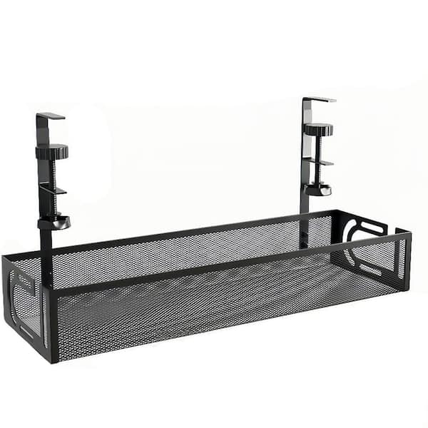 Yichuhaoxi Under Desk Cable Management Tray No Drill Mount Organizer Black Carbon Steel Mesh ...