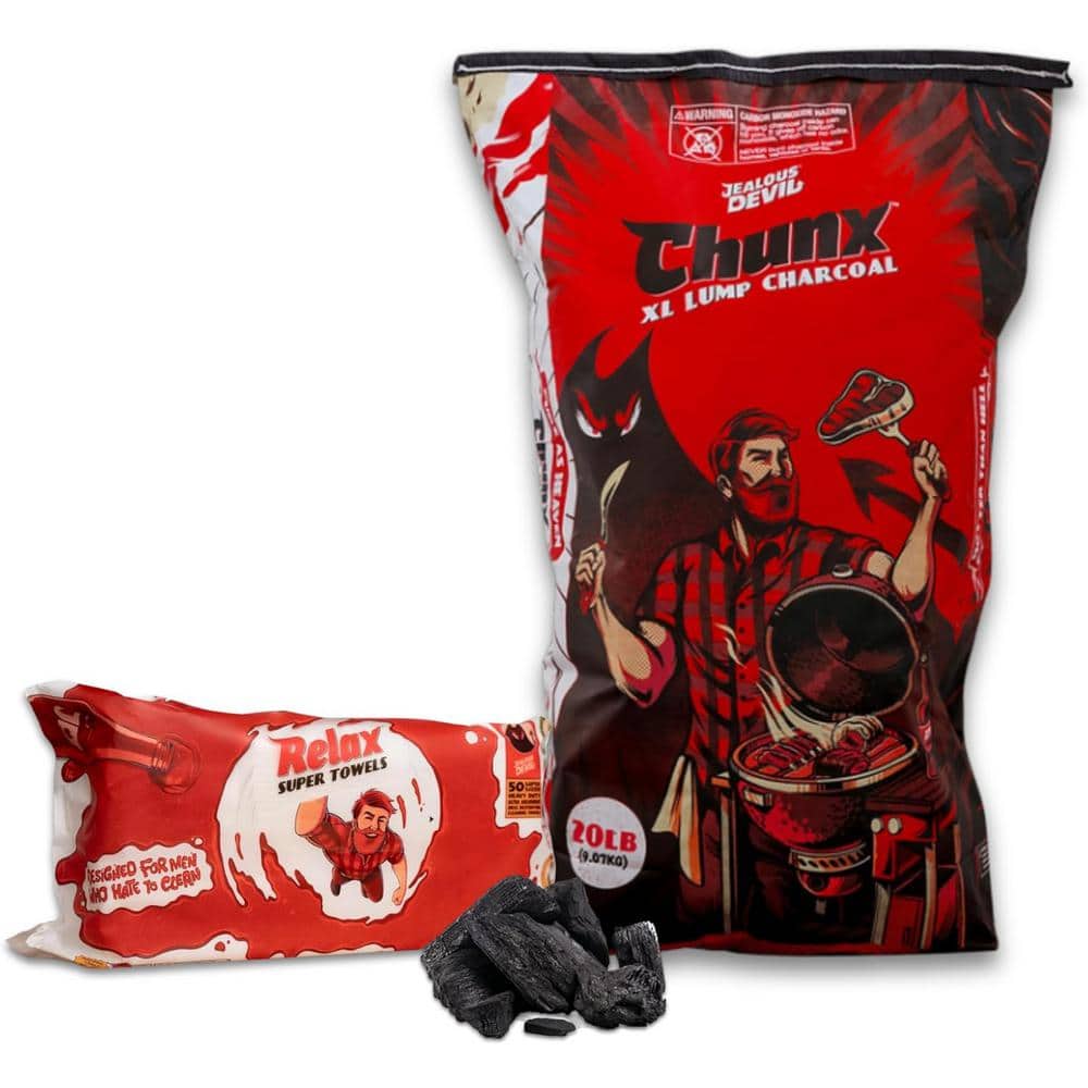 JEALOUS DEVIL 20 lbs. 100% Natural Chunx XL Hardwood Lump Charcoal ...