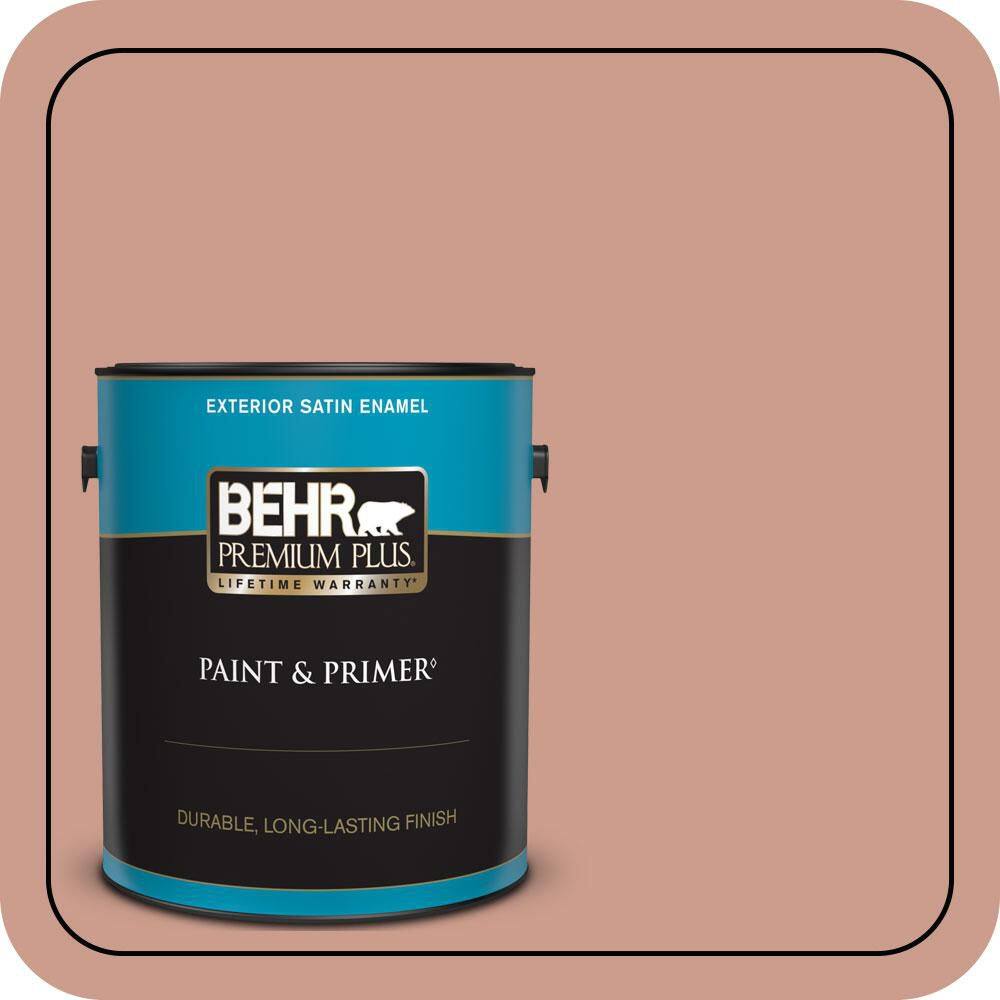 BEHR PREMIUM PLUS 1 gal. #210F-5 Artifact Satin Enamel Exterior Paint ...