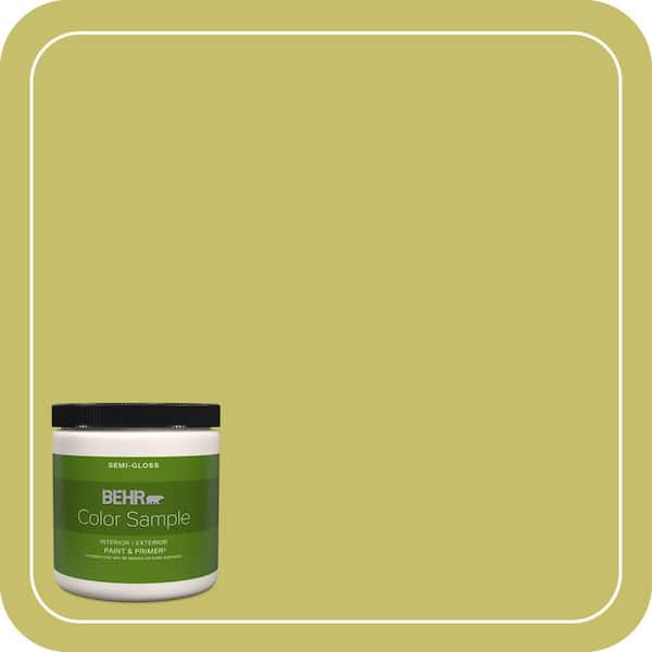 BEHR PREMIUM PLUS 8 oz. #P350-5 Go Go Lime Semi-Gloss Interior/Exterior ...