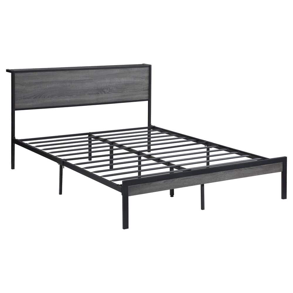 Coaster Ricky Gray and Black Full Platform Bed 302143F - The Home Depot