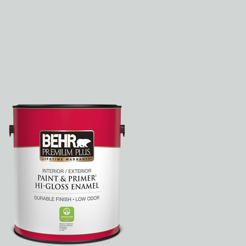 BEHR PREMIUM PLUS 1 gal. #N450-1 Evaporation Hi-Gloss Enamel Interior ...