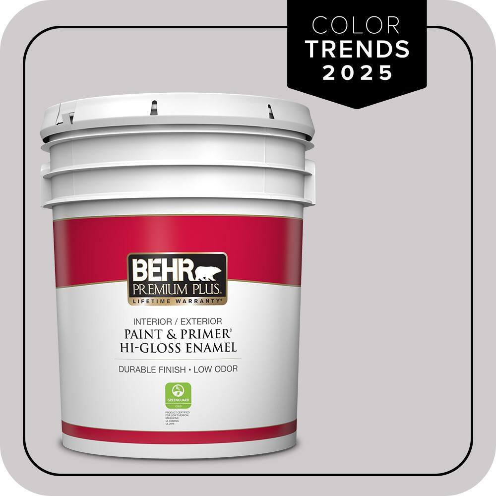 BEHR PREMIUM PLUS 5 gal. #MQ3-28 Rock Crystal Hi-Gloss Enamel Interior ...