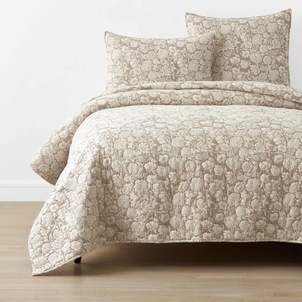 The Company Store Company Cotton Kyla Floral Beige Full/Queen Cotton ...