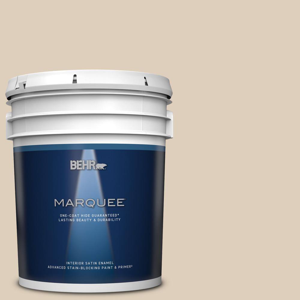 BEHR MARQUEE 5 gal. #MQ3-11 Dainty Lace One-Coat Hide Satin Enamel ...