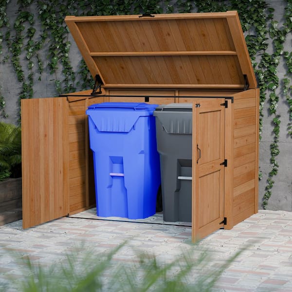 Leisure Season 72 in. W x 41 in. D x 55 in. H Large Trash Can Storage ...