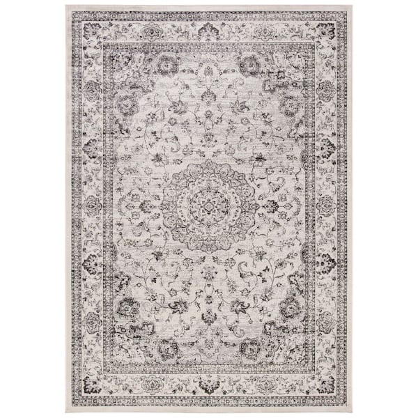 SAFAVIEH Atlas 3 ft. x 5 ft. Ivory/Beige Traditional Medallion Area Rug ...