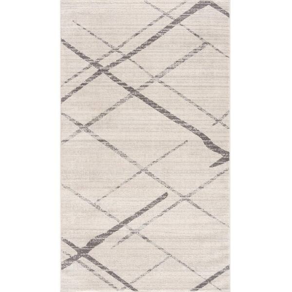 Rug Branch Savannah Modern Cream 2 ft. 3 in. x 18 ft. Abstract Runner ...