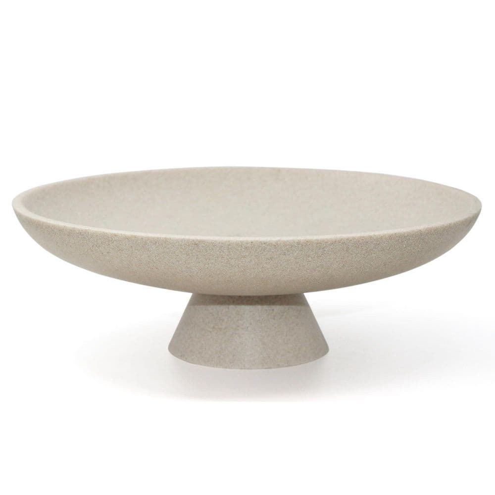 Beige Large Resin Pedestal Bowl for a Modern Decorative Accent LX0102 ...