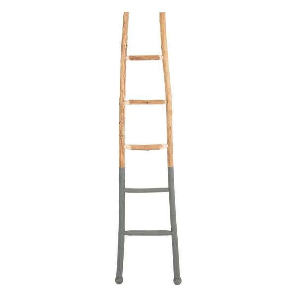 Storied Home Dark Grey Decorative Wood Ladder EC0242 - The Home Depot
