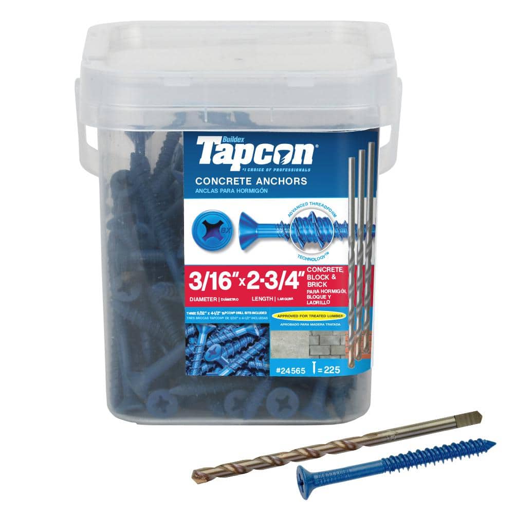 Reviews for Tapcon 3/16 in. x 2-3/4 in. Phillips Flat-Head Concrete ...