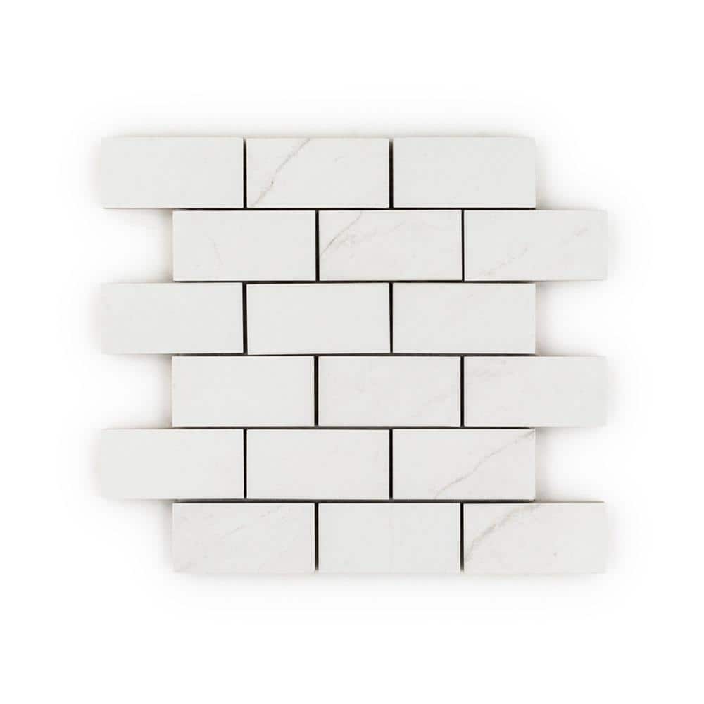 Jeffrey Court 2 x 4 Subway Ivory Light 11.625 in. x11.625 in. Textured ...