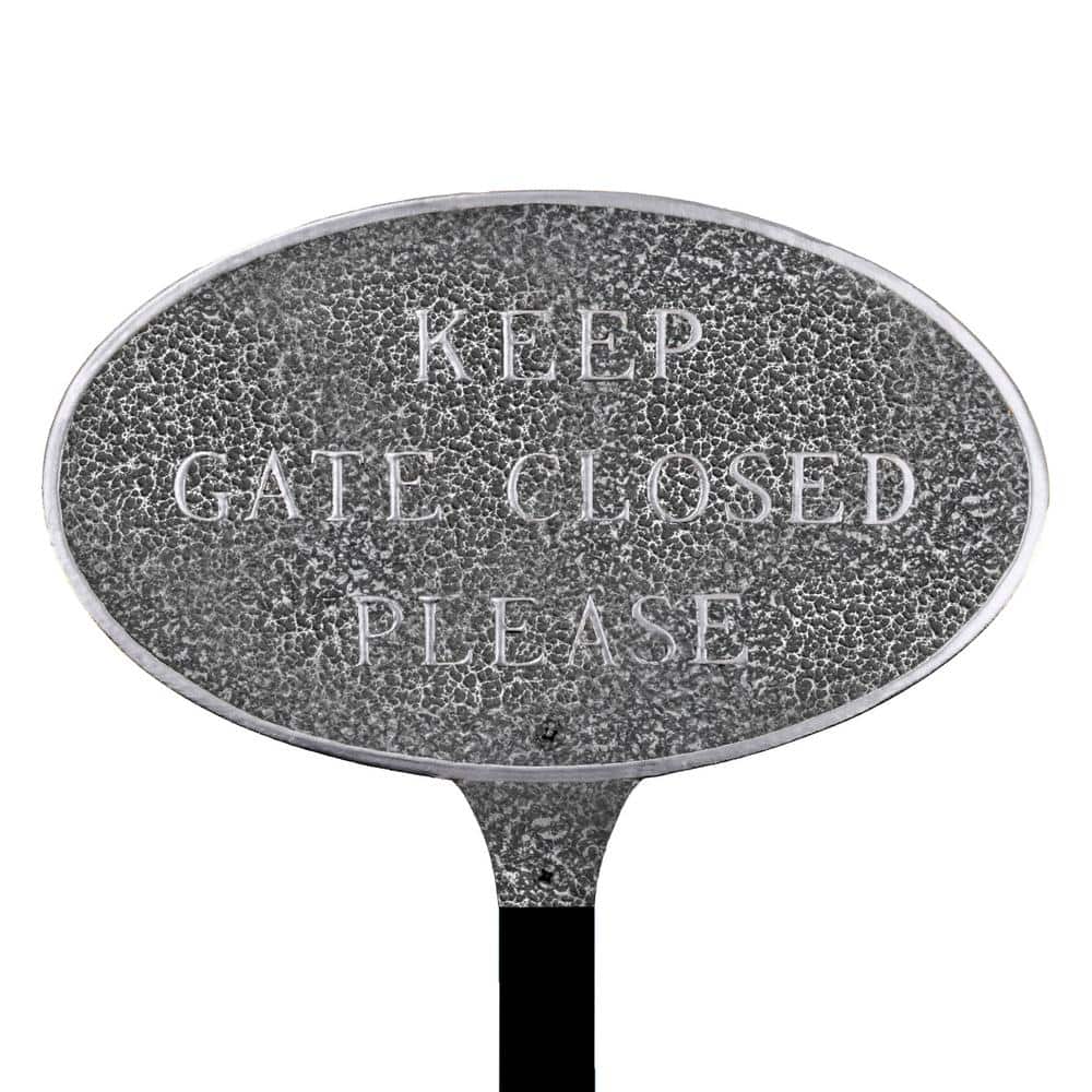 Montague Metal Products Keep Gate Closed Please Small Oval Statement ...