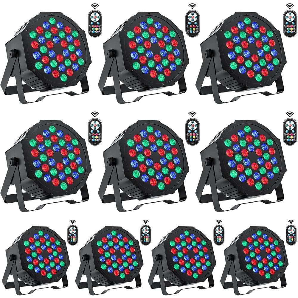 Lukyamzn 36 LED RGB Par Stage Lights, 7 Channel with Remote Control and DMX Controller Sound ...