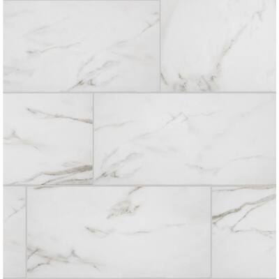 Florida Tile Home Collection Michelangelo White 9 in. x 18 in. Glossy ...
