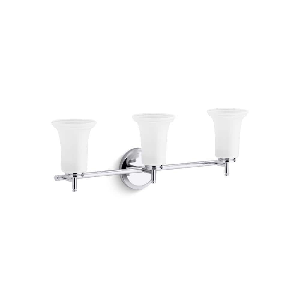 KOHLER Bellera 3-Light Polished Chrome Wall Sconce With Frosted Shade ...