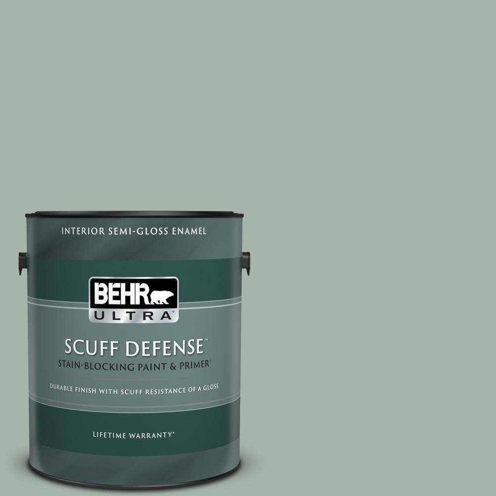 BEHR ULTRA 1 gal. #PMD-100 Aquatone Extra Durable Semi-Gloss Enamel ...