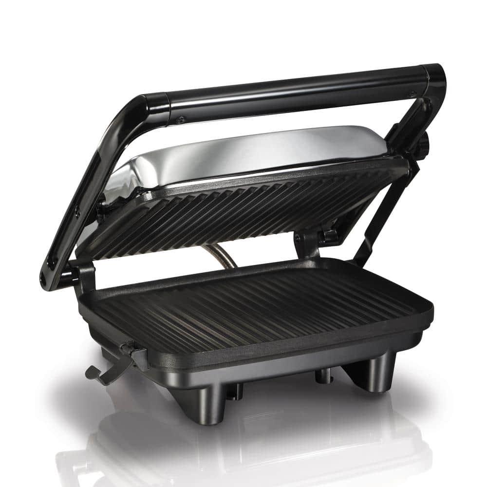 Hamilton Beach 1400 W Chrome Non-Stick Panini Press 25460MN - The Home ...