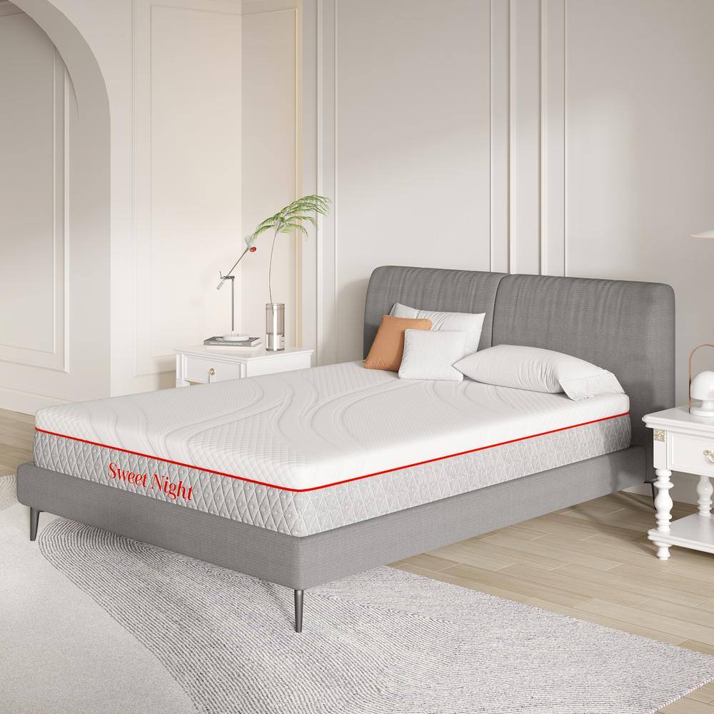 Sweetnight Cooling Twin Medium Firm Memory Foam 10 in. Mattress Support ...