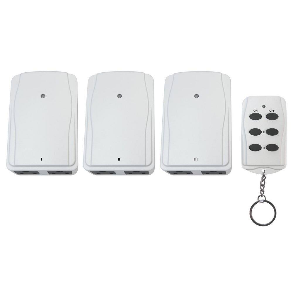 White Indoor Wireless Remote with Grounded Outlets 3001319 - The Home Depot