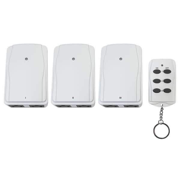 White Indoor Wireless Remote with Grounded Outlets 3001319 - The Home Depot