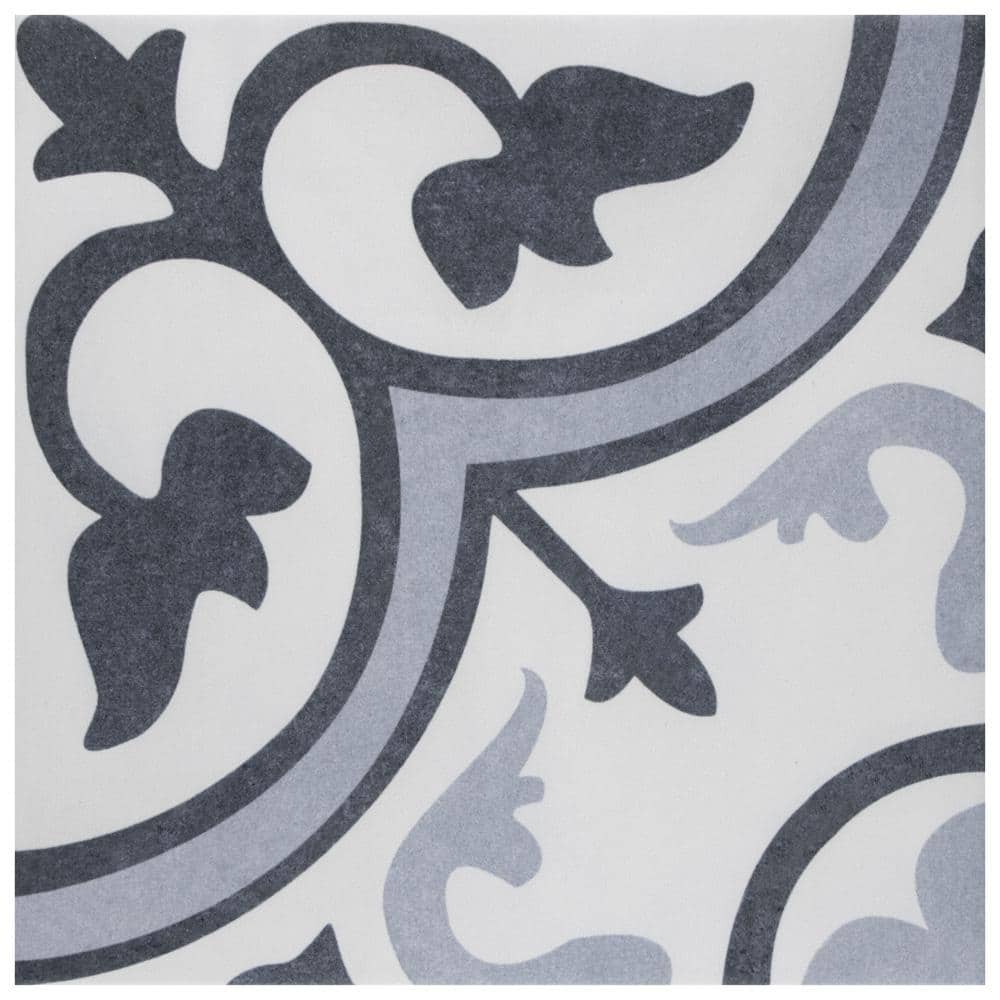 Merola Tile Amberes Azul II 13 in. x 13 in. Ceramic Floor and Wall Take ...