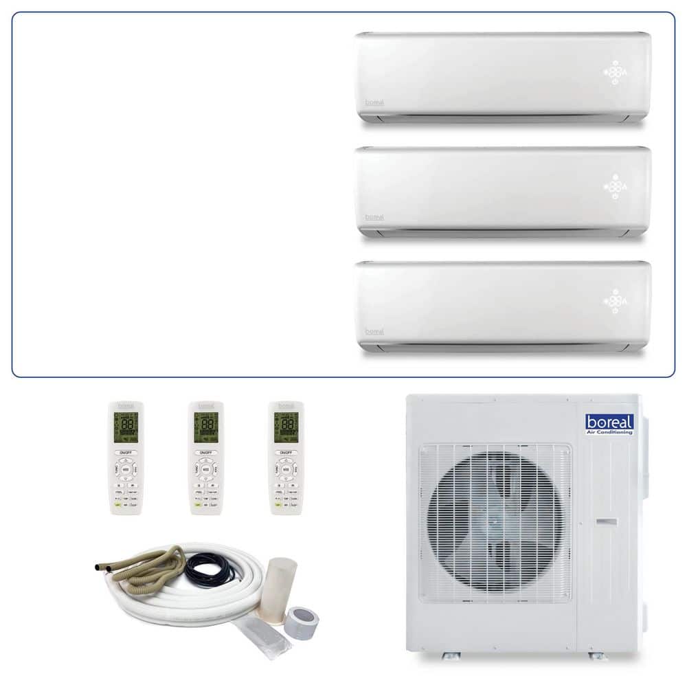 boreal 21 SEER 30,000 BTU 2.5 Ton Dual-Zone Ductless Mini Split Air ...
