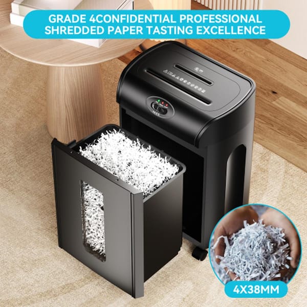 15 Sheet Cross Cut Paper Shredder for Paper CD Card P4 High Security 56dB Low Noise 4.76 gal