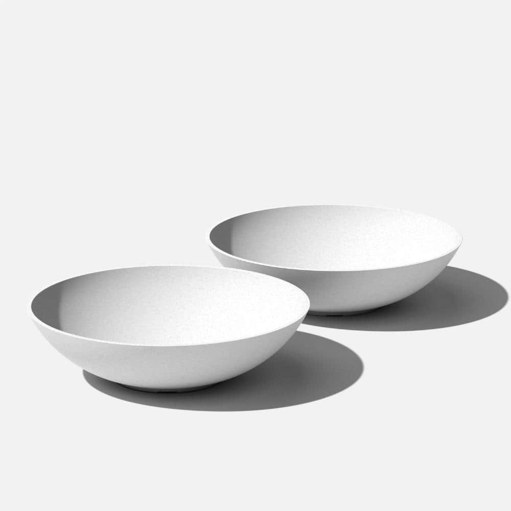 Veradek Lane Extra Large White Plastic Bowl Planter with Drainage Holes ...