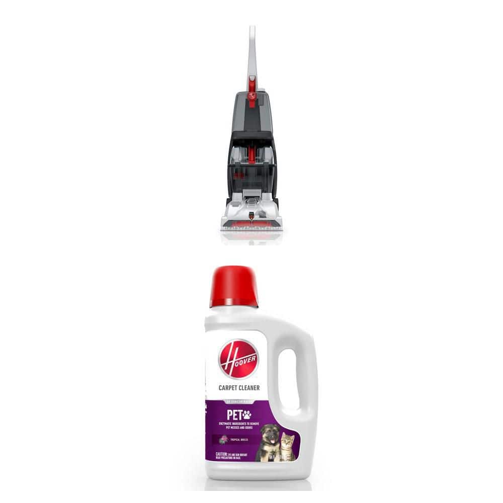 HOOVER TurboScrub Upright Corded Carpet Cleaner and 64oz Pet Carpet ...