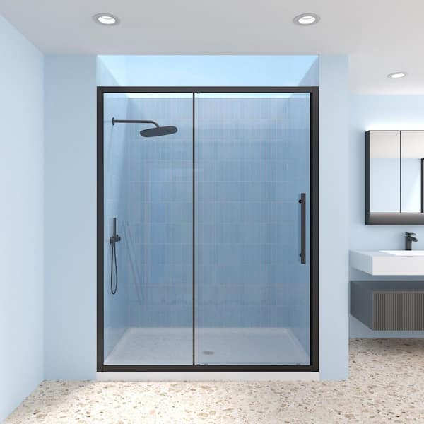 ACE DECOR 56-60 in. W x 72 in. H Framed Sliding Shower Door w/Magnetic ...