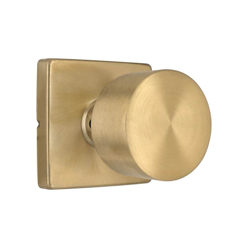 Home Decorators Collection Ridgeway Brushed Gold Hall Closet Passage Door Knob with Square Rose T5XM3SYXP The Home Depot
