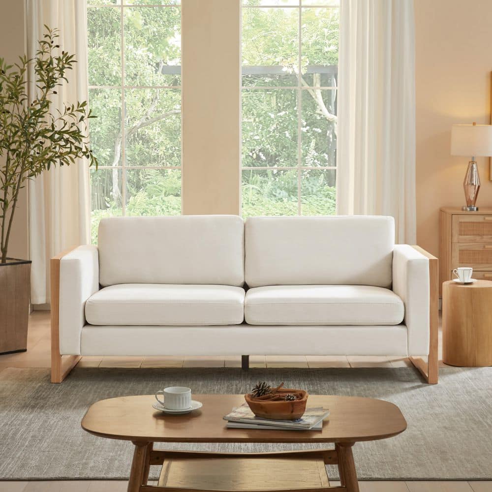 Harper & Bright Designs 79 in W Square Arm Polyester Rectangle 3-Seat ...