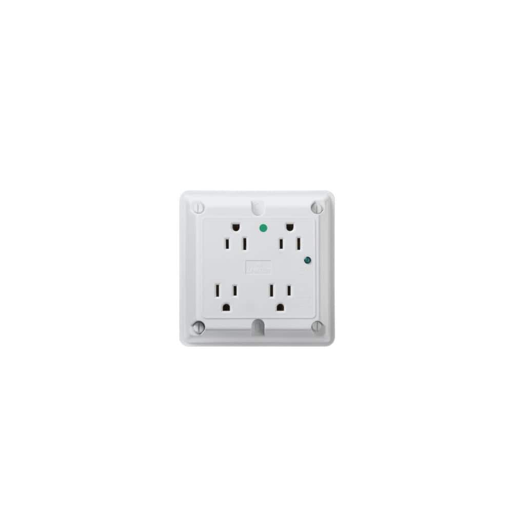 Leviton 15 Amp 125 V Hospital Grade Surge Protected Quadplex Outlet ...