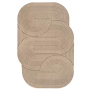 JONATHAN Y Margot Modern Geometric Arch Stripe Cream/Natural 4 ft. x 6 ...