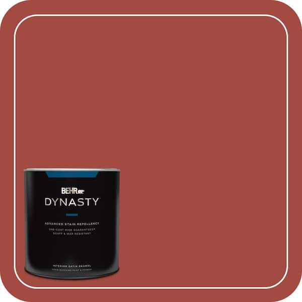 BEHR DYNASTY 1 qt. #170D-7 Farmhouse Red Satin Enamel Interior Stain ...