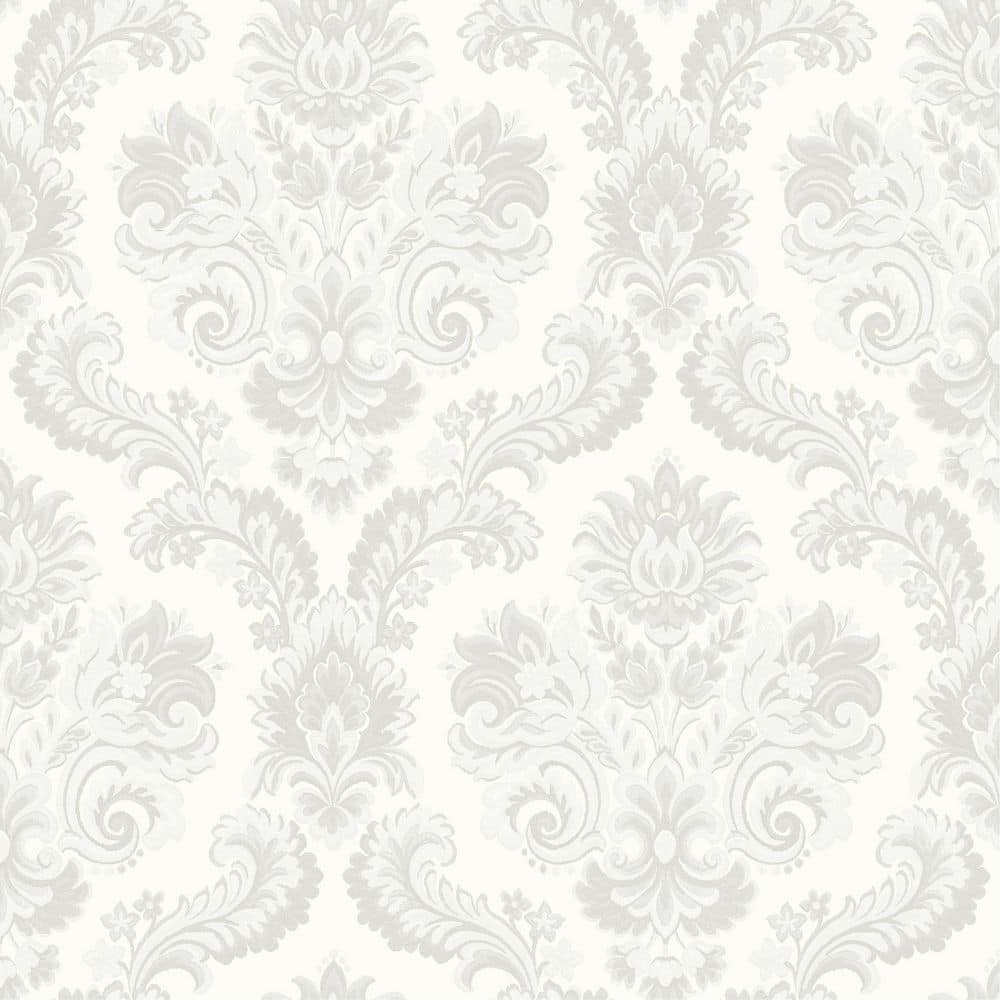 Italian Style Cream/Beige Traditional Floral Damask Luster Finish Vinyl ...