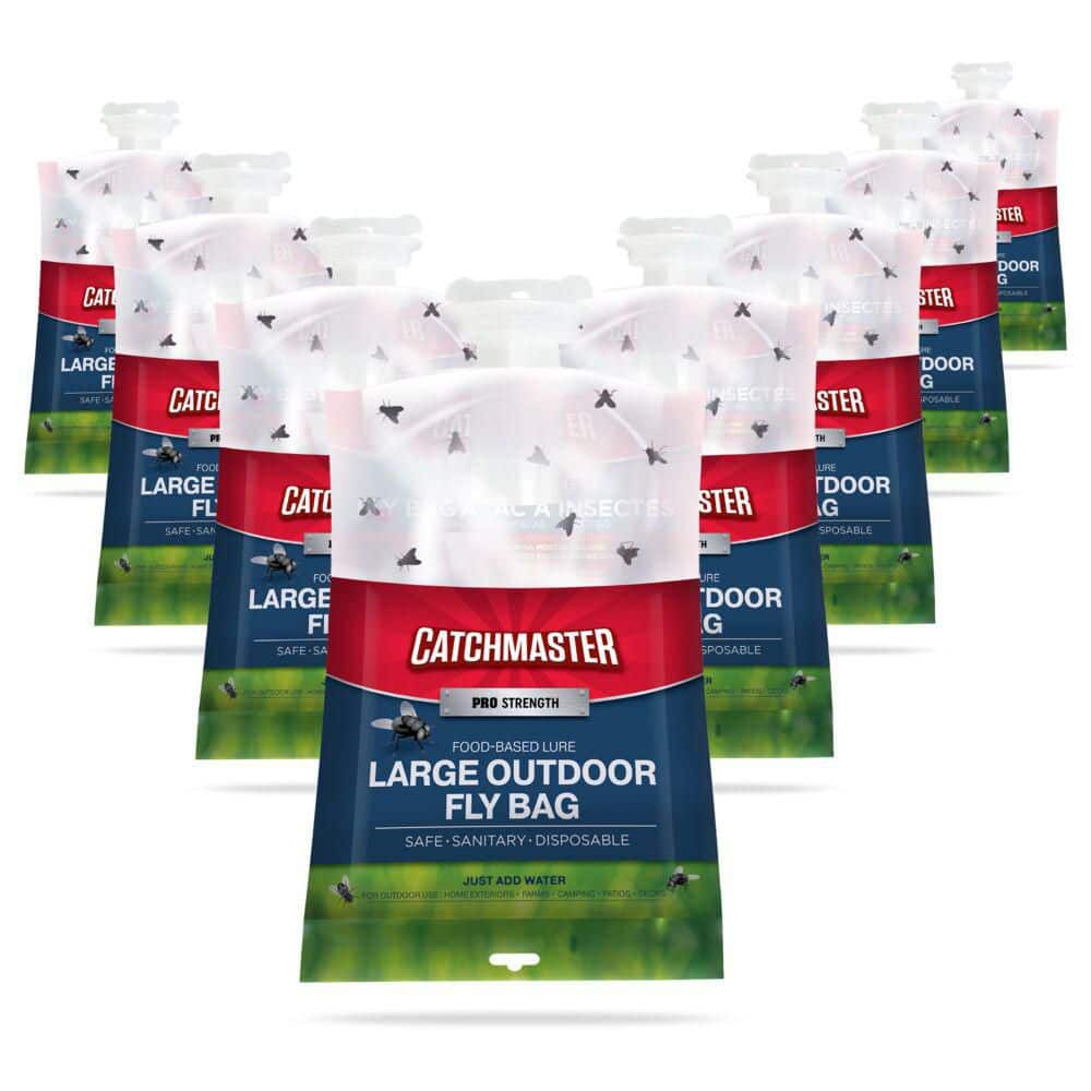Catchmaster Pro Series Outdoor Hanging Fly Bag Trap Pet Safe (8-Pack ...