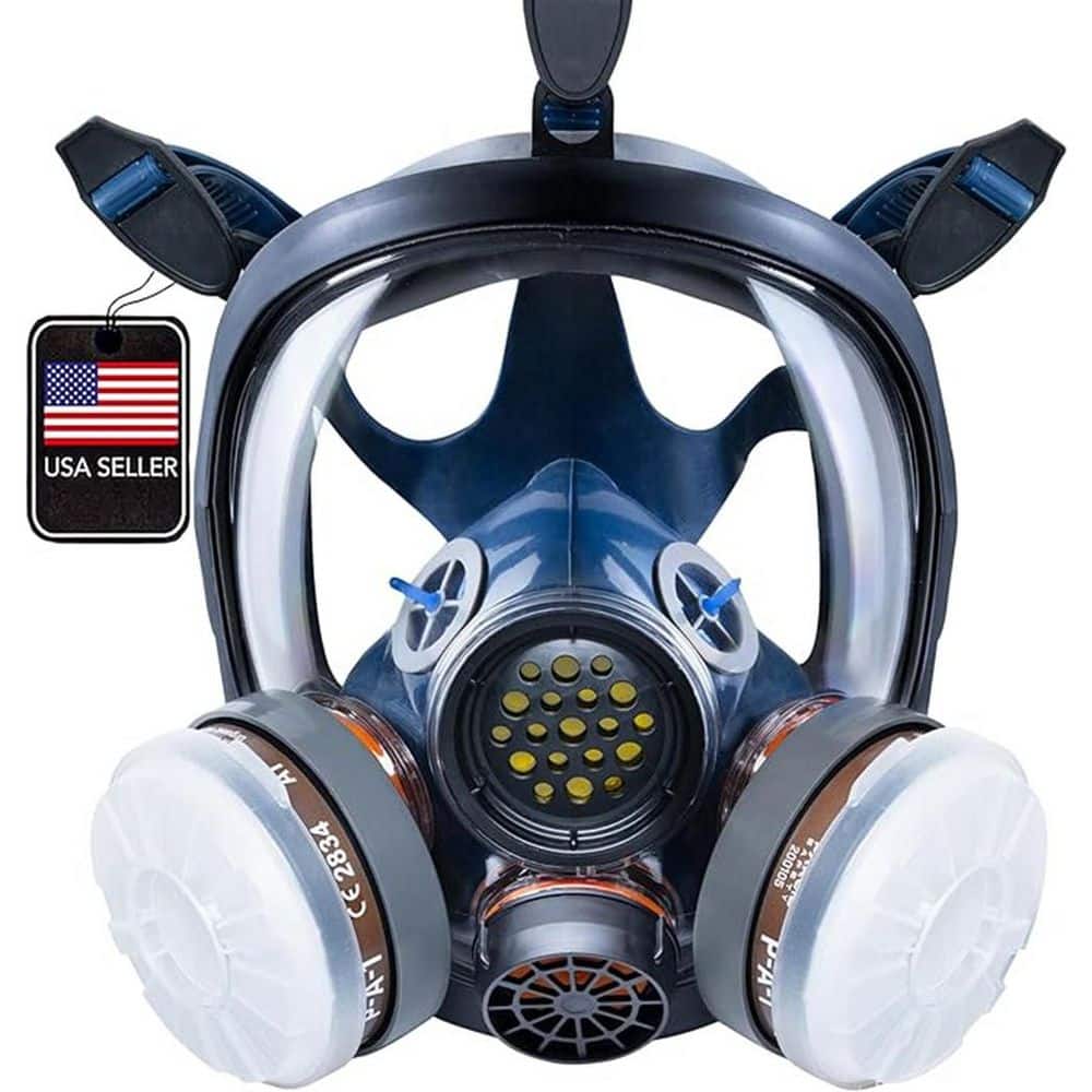 Parcil Safety Full Face Organic Vapor Respirator and Gas Mask with 2 ...