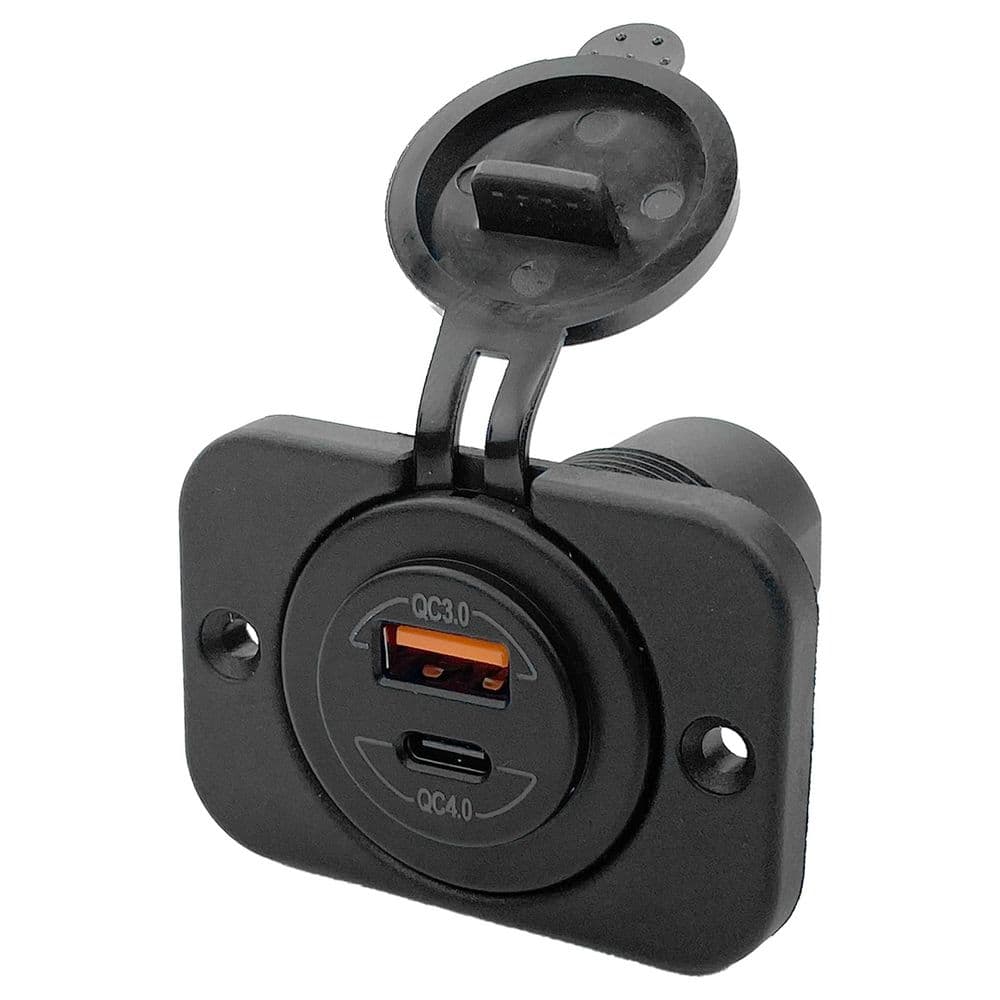 BOATING ESSENTIALS USB Socket Charger, Panel Mounted, 5V 2A USB A & C ...