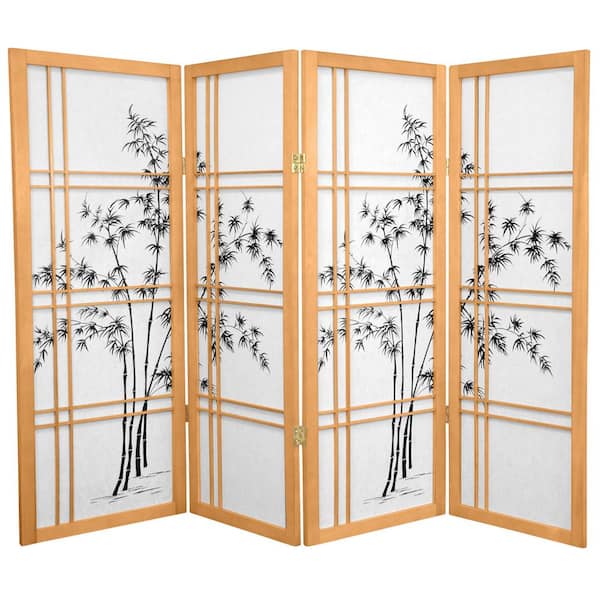 Red Lantern 4 ft. Natural 4-Panel Room Divider CLDXBT-NAT - The Home Depot