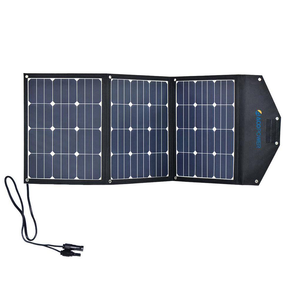 ACOPower 105-Watt Foldable Suitcase OffGrid Solar Panel Kit with 10-Amp ...
