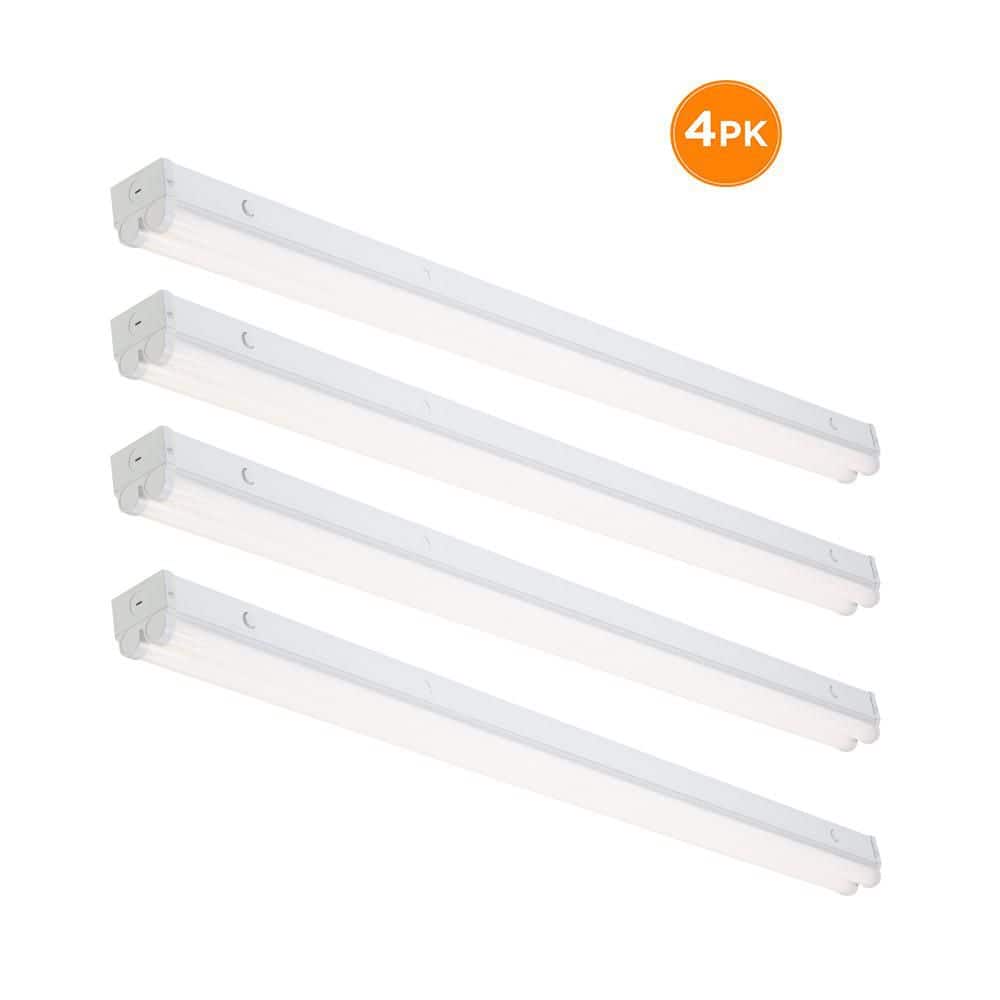 Commercial Electric 4-Pack 4 ft. Residential 2-Light Integrated LED ...