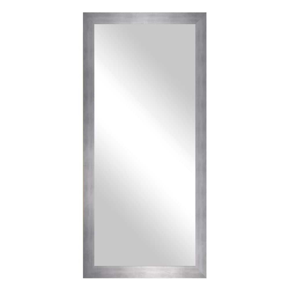 Rayne Mirrors Modern Rustic (33 in. W x 16 in. H) Matte Silver MDF Wide ...